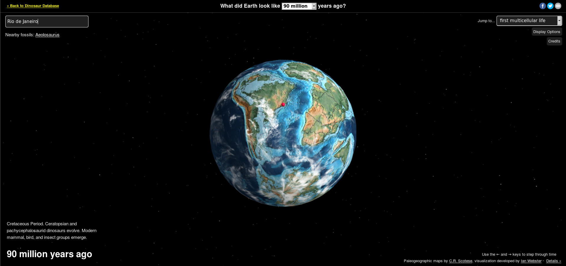 Cienauta: Interactive Globe of Ancient Earth