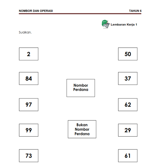 latihan tahun 6 nombor perdana