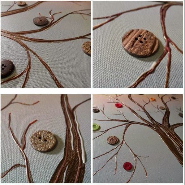 Ideas Faciles Manualidades: Cuadro con Botones