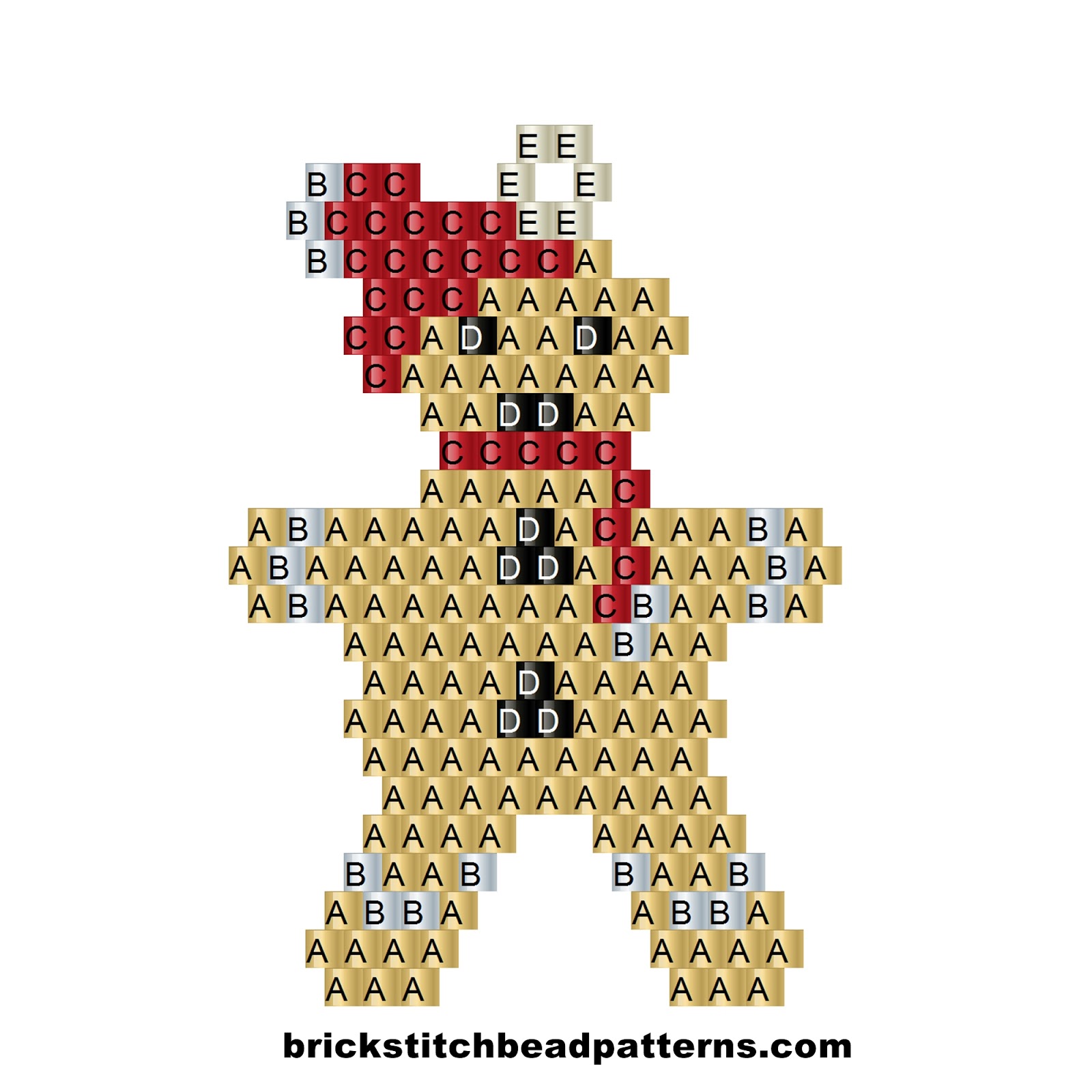 Brick Stitch Bead Patterns Journal: Christmas Gingerbread Man Beaded ...