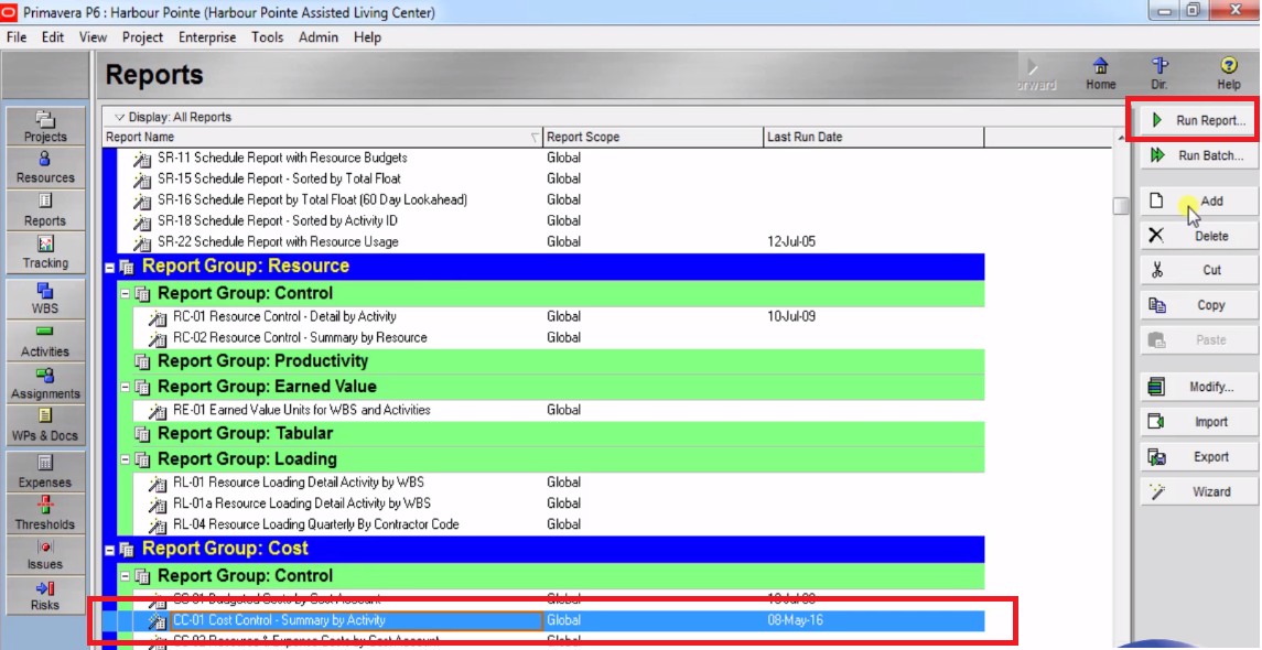 Primavera P6 Tutorial : Chapter 3.3 : Cost Accounts and Expenses