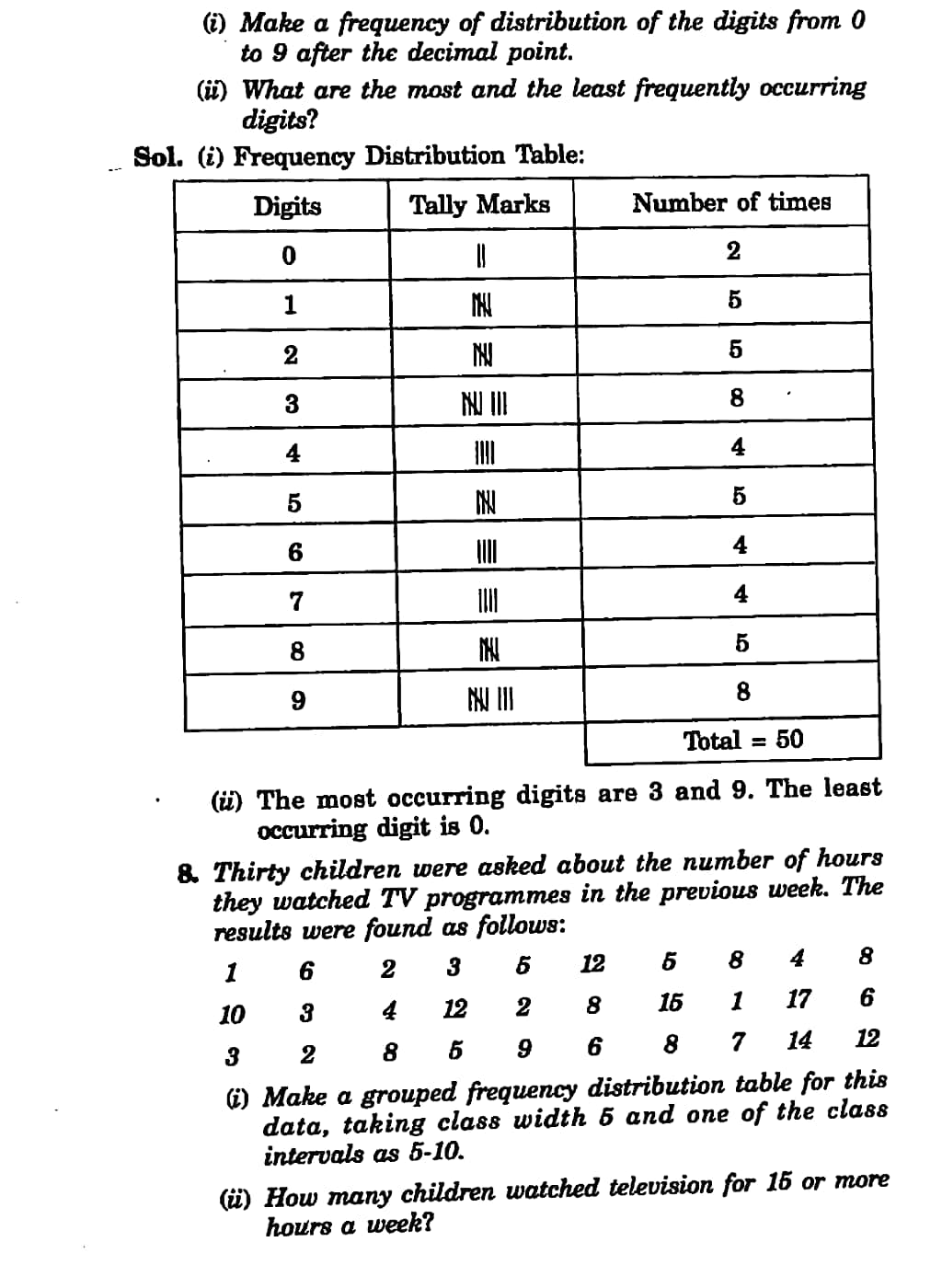 Statistics class 9 math solution - Studypur