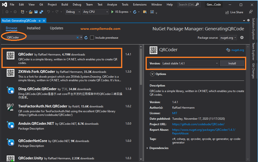 Generating Qr Code Using Aspnet Core Mvc