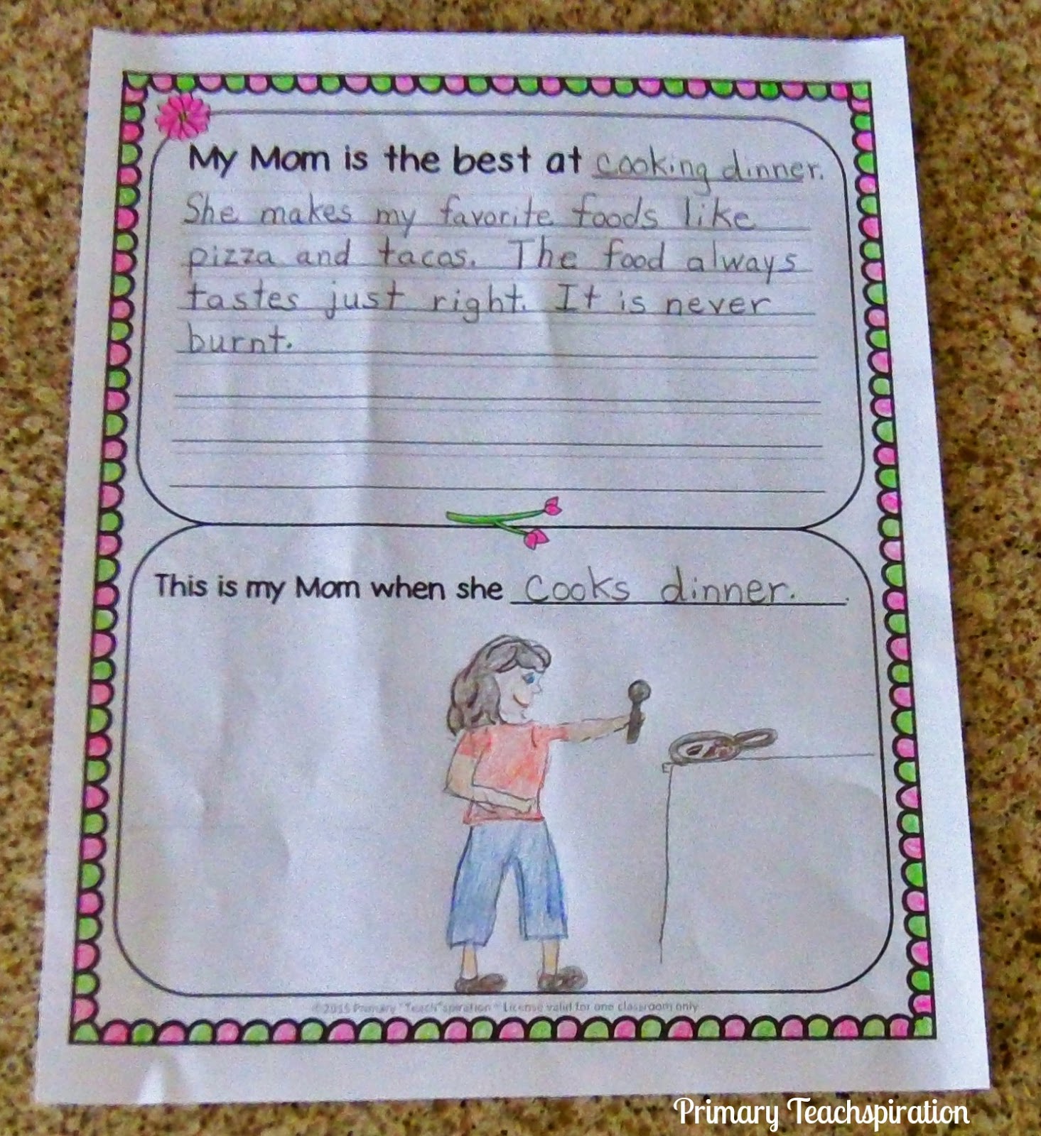 I Teach Second: 2nd Grade Teaching Resources: Mother's Day Writing Sample