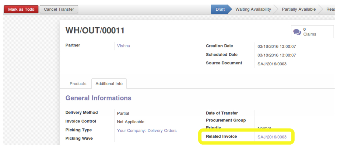 Odoo 8 Customized Module ‘invoice Picking Directly Pragmatic Techsoft