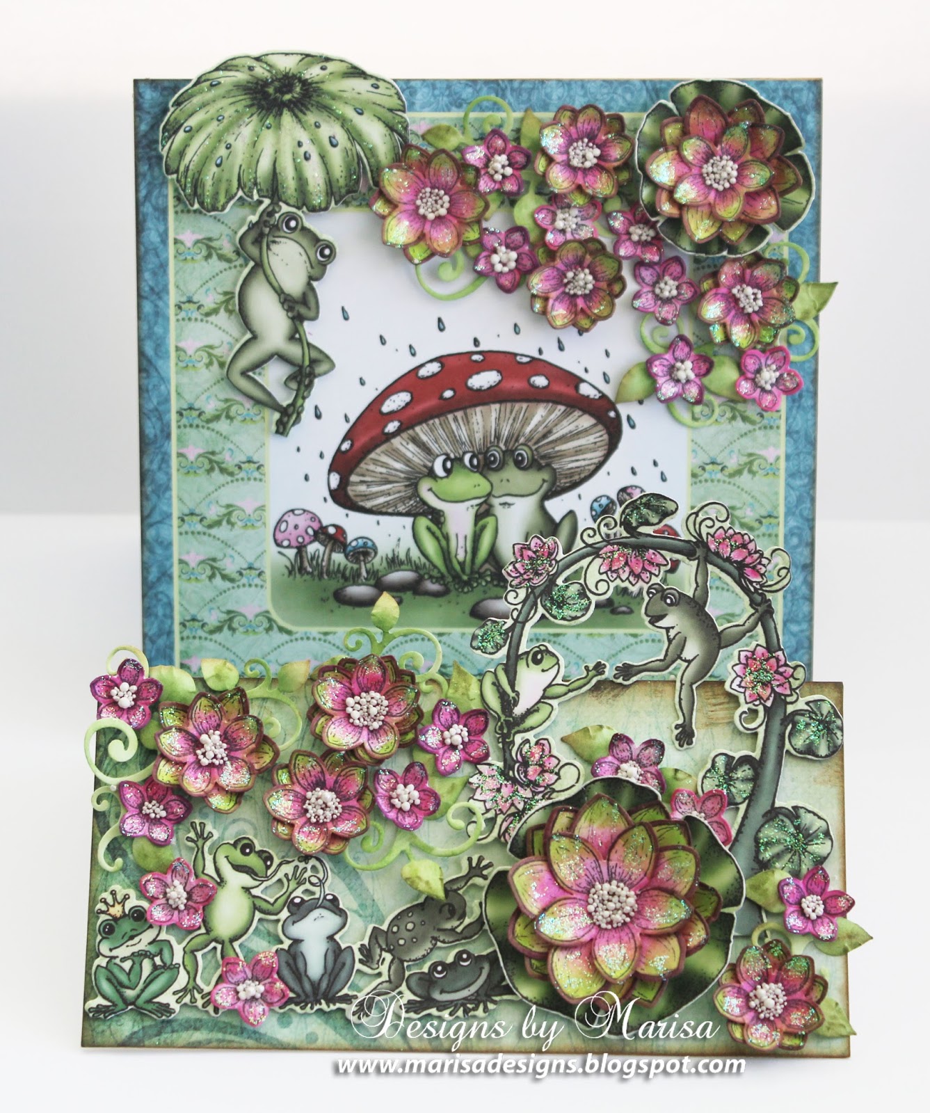 Designs by Marisa: Heartfelt Creations - Flirting Frogs Card