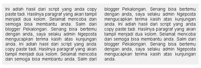 Cara Membagi Tulisan Postingan Menjadi Dua Kolom dengan CSS | Timur ... Cara Membagi Tulisan Postingan Menjadi Dua Kolom dengan CSS | Timur ...