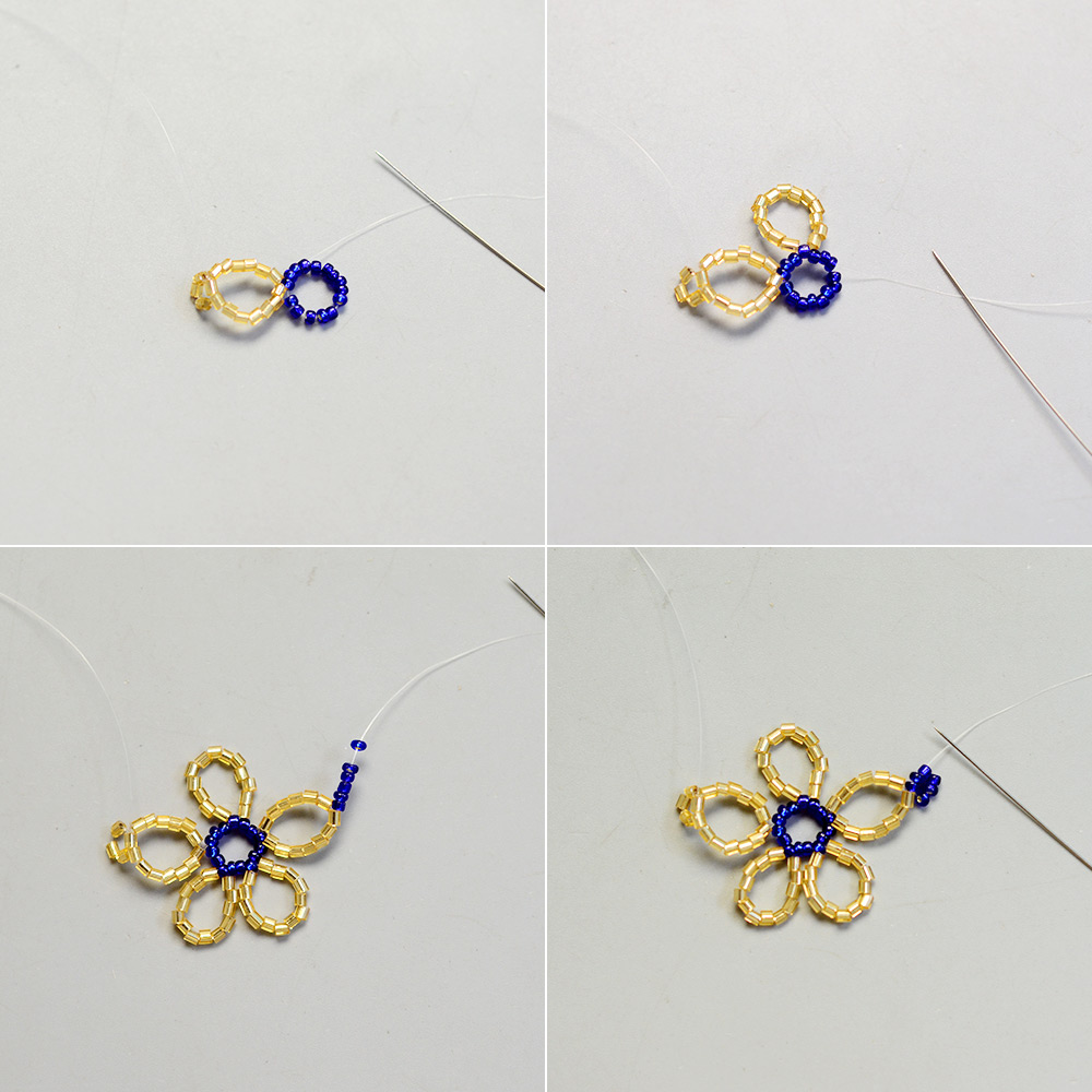 PandaHall Ideas on Seed Beads Flower Bracelet