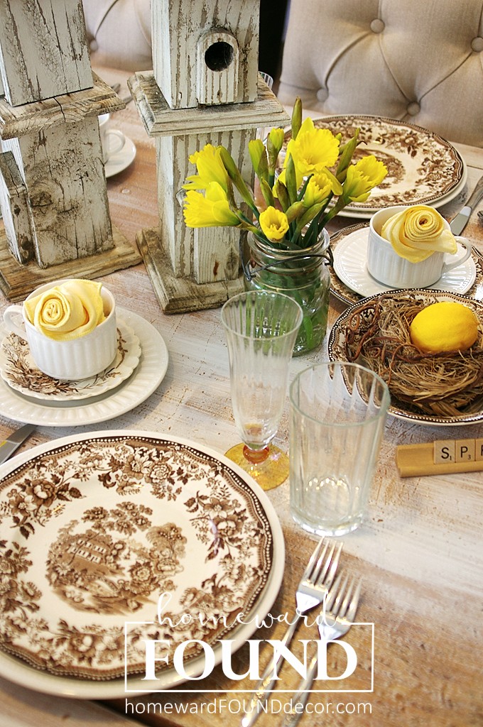 Create a Vintage Spring Tablescape homeward found decor