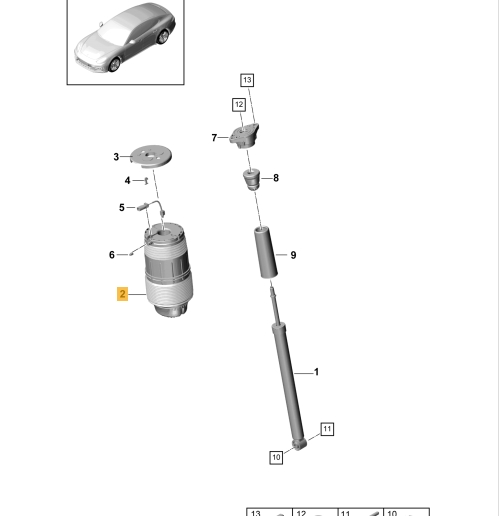 Phụ tùng ô tô cao cấp HathanhAuto: Bóng hơi sau của xe Porsche Panamera ...