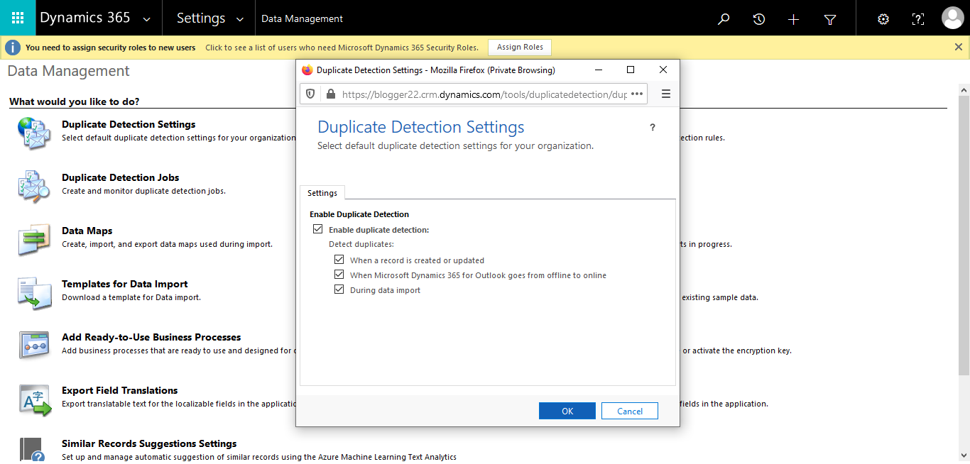 Duplicate Detection In Dynamics 365