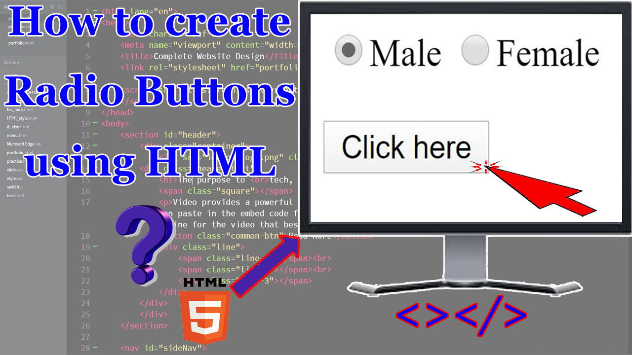 How to create Radio Buttons using HTML || Radio Button in HTML (Bengali ...