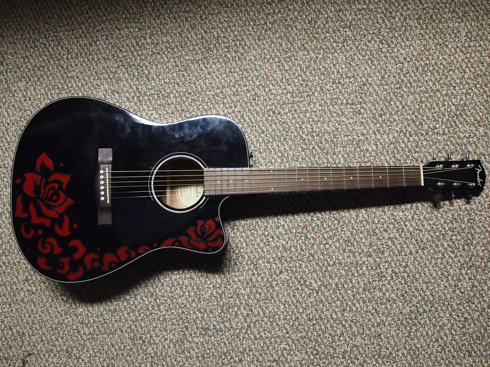 Calypso Guitar Designs: Rose- Fender Acoustic