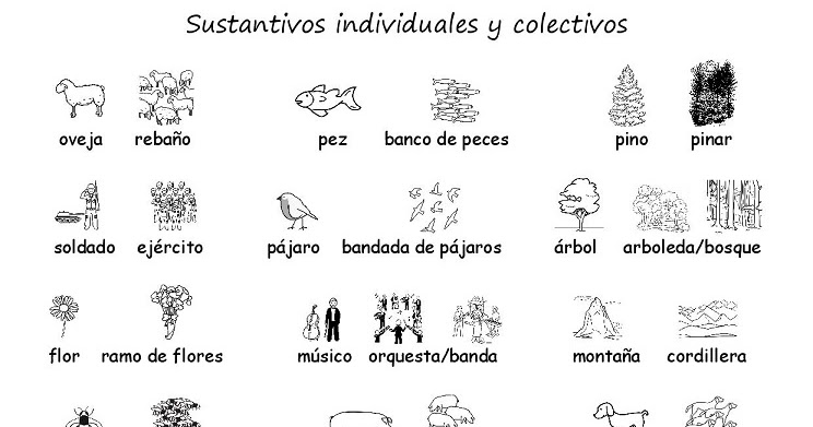 Cositas de AL y PT: Sustantivos individuales y colectivos