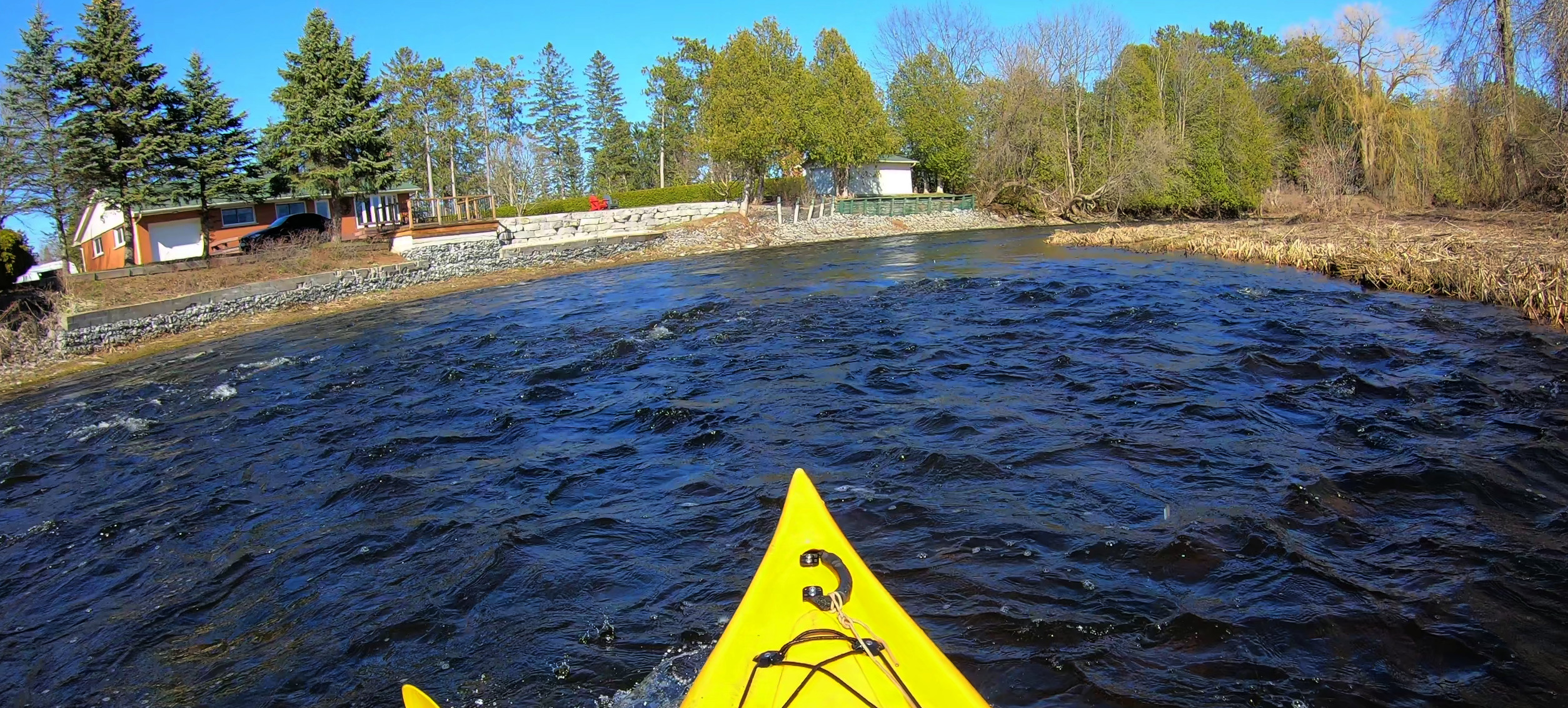 Slow Outdoors Ottawa: Spring Kayaking up rapids upstream of Jock River Park