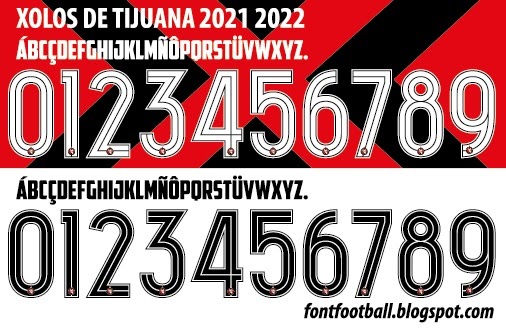 FONT FOOTBALL: Font Vector Xolos De Tijuana 2021 2022 kit