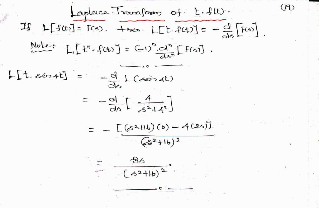 TPGIT - MATHEMATICS: Laplace transforms of standard functions-s -First ...