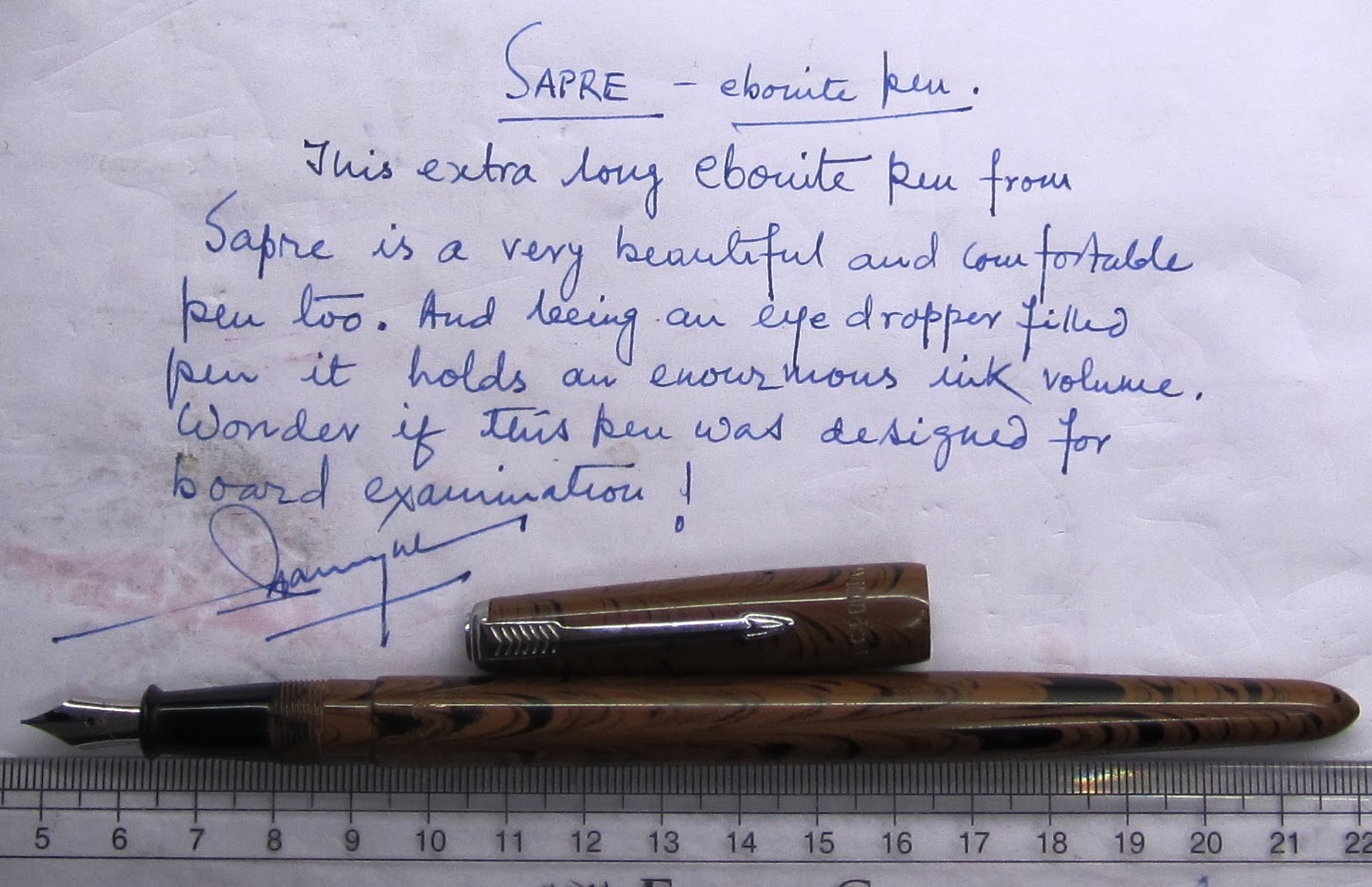 Soumitra Pen collection: Vintage Indian pen- SAPRE- extra long ebonite ...