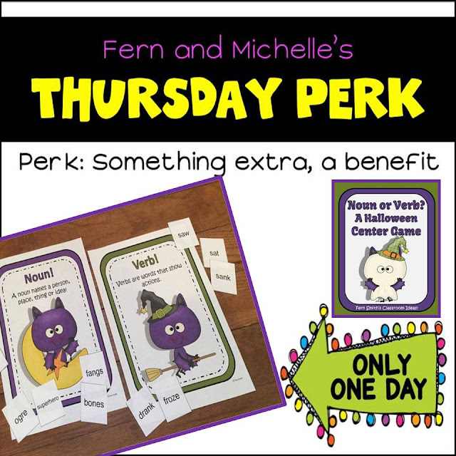 Free - Today Only! Halloween Literacy: Halloween Center - Noun or Verb ...