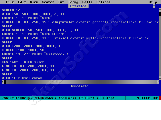 Mesut AKCAN: QuickBasic - 14: Grafik işlemleri-2