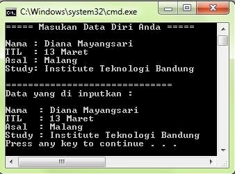 Diana Mayangsari Ramadhani: PROGAM SEDERHANA MENGGUNAKAN STRUCT DAN ...