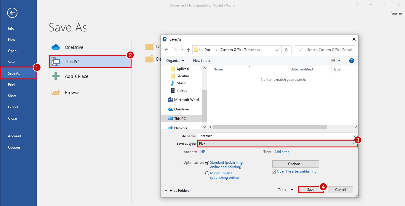 Cara Save As Menjadi pdf di Microsoft Word - Cara Prima