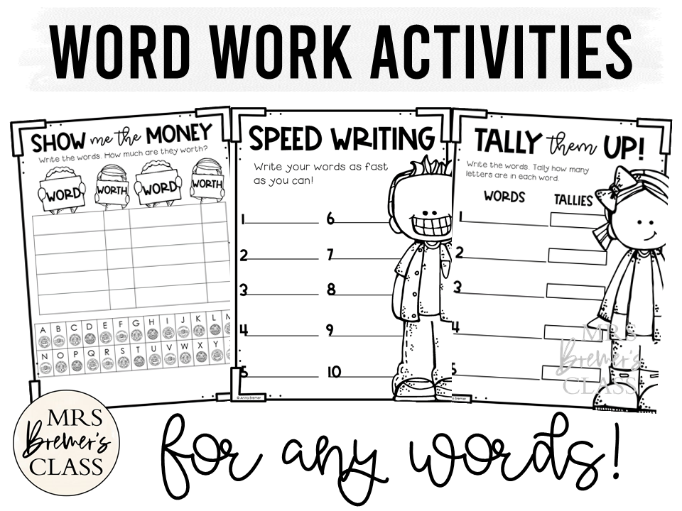 Word Work Activities for ANY Words | Mrs. Bremer's Class