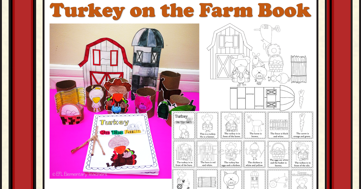 EFL Elementary Teachers: Thanksgiving Printable Book for ESL: Turkey on ...