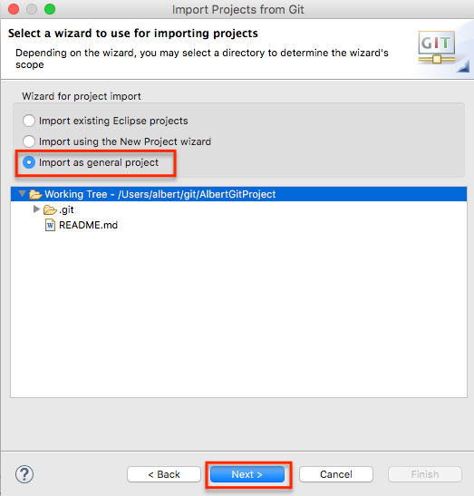 albert's blog: How to import a git non-Java project into Eclipse