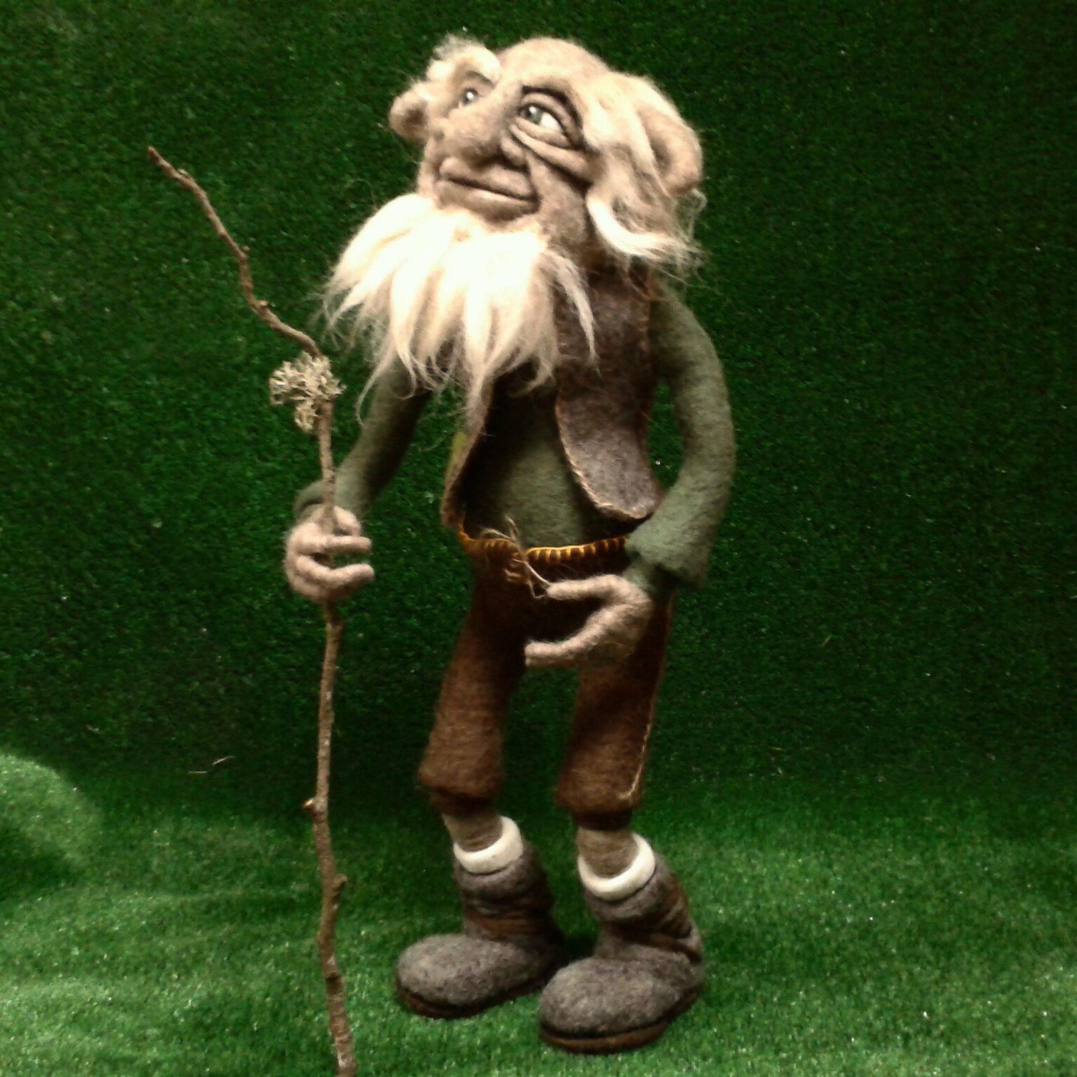 Heartfelt Creations by Lisa: Needle Felted Troll "Ghillie Dhu"