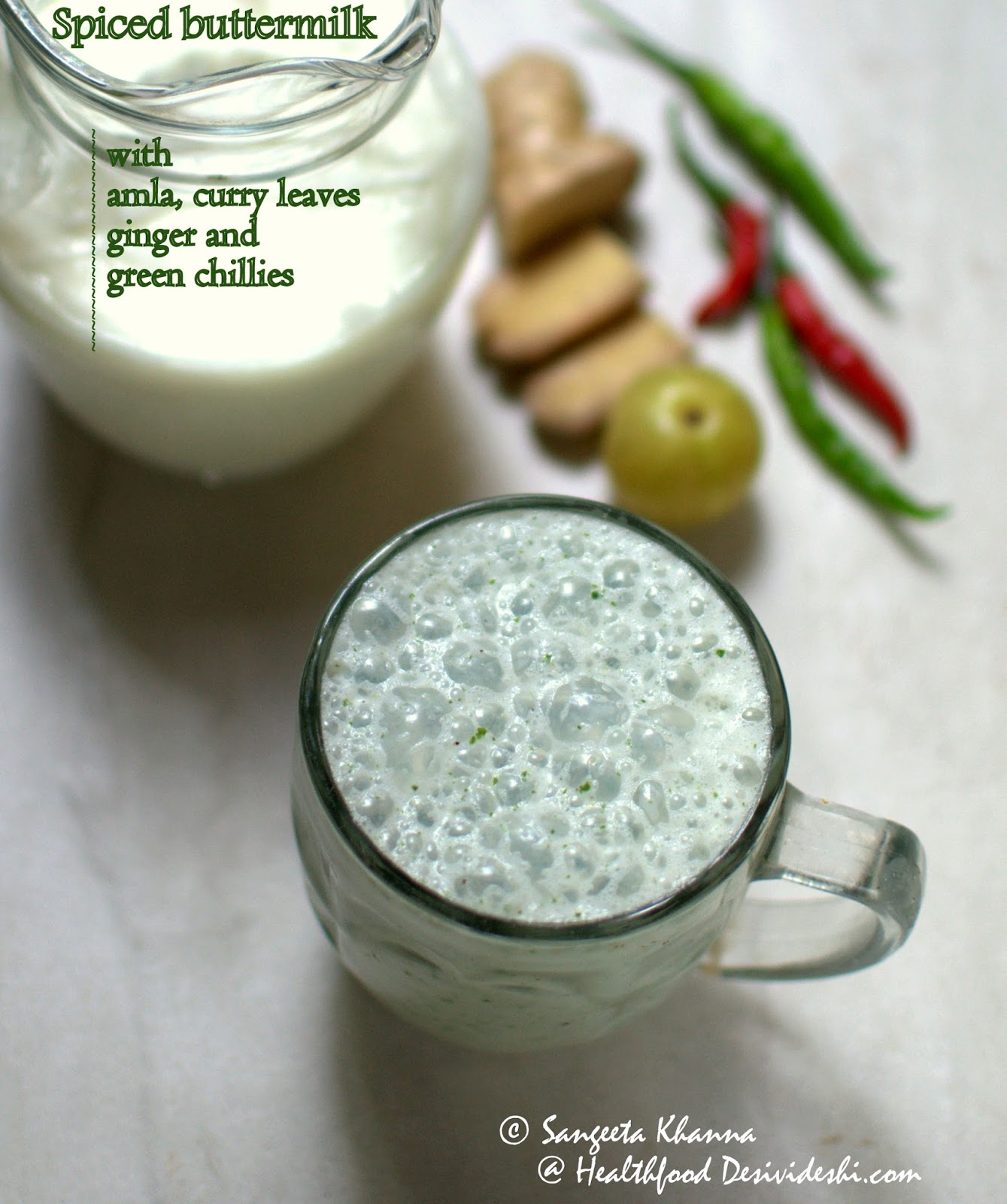 Amla or Indian gooseberry and using it to make spiced buttermilk ...