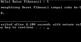 Rumus C++ Menentukan Bilangan Fibonacci