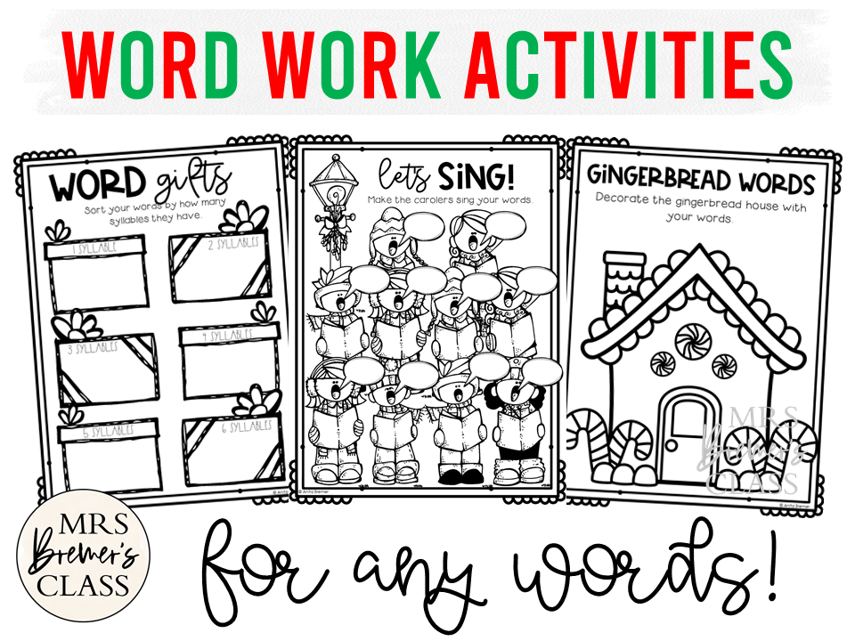 Spelling Practice Word Work Activities for ANY Words | Christmas ...