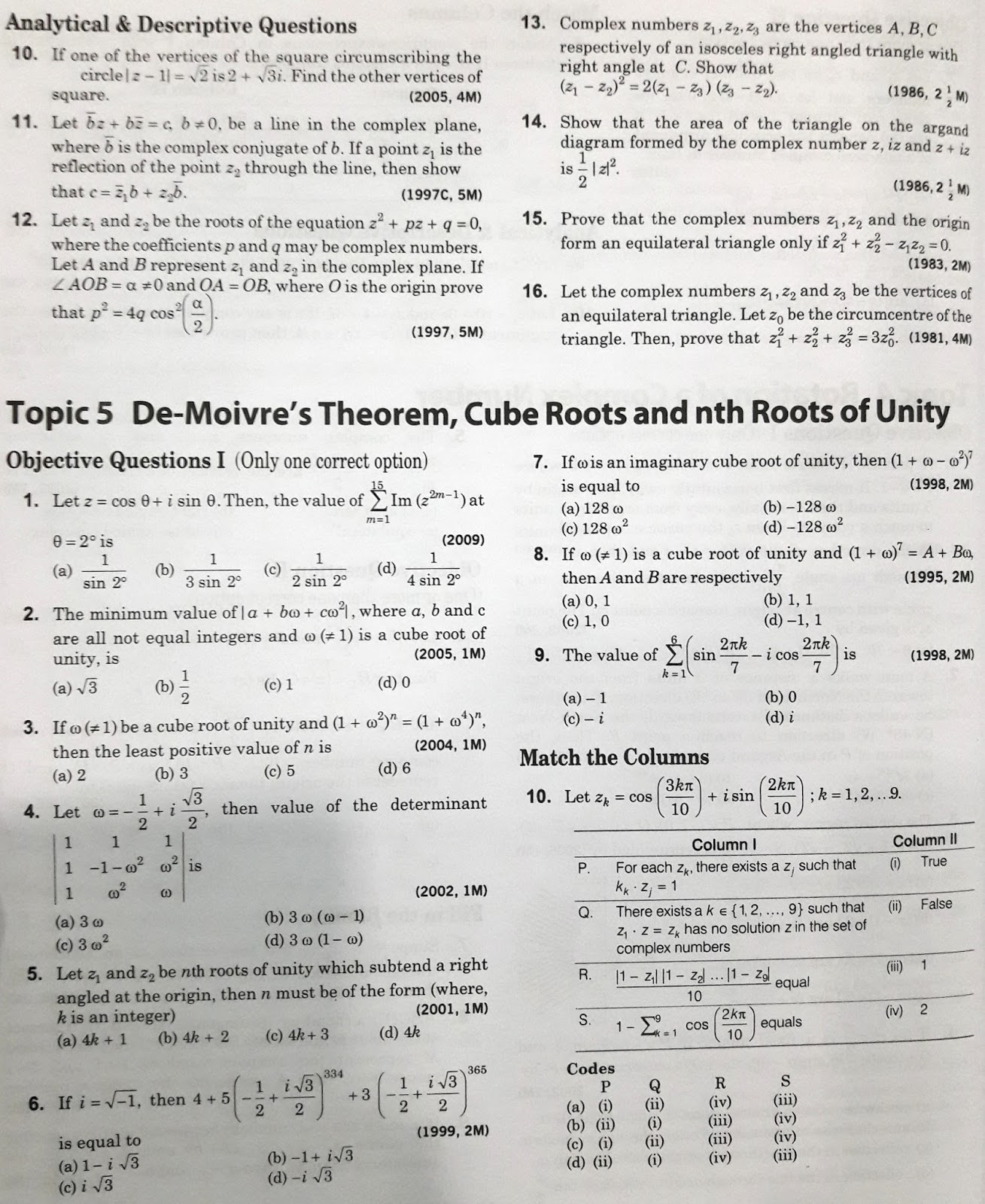 Complex Numbers JEE Advanced 38 Year Previous Year Questions Free PDF complex-numbers-jee-advanced-38-year-previous-year-questions-free-pdf