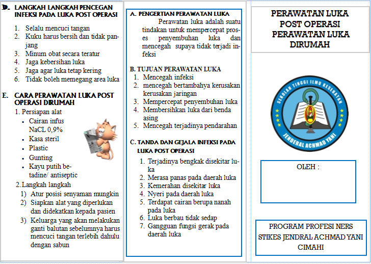 LEAFLET PERAWATAN LUKA POST OPERASI PERAWATAN LUKA DIRUMAH