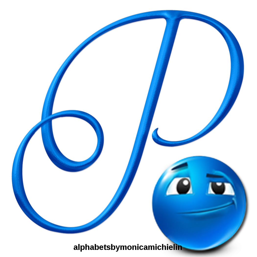 M. Michielin Alphabets: BLUE SMILE EMOTICON EMOJI ALPHABET PNG