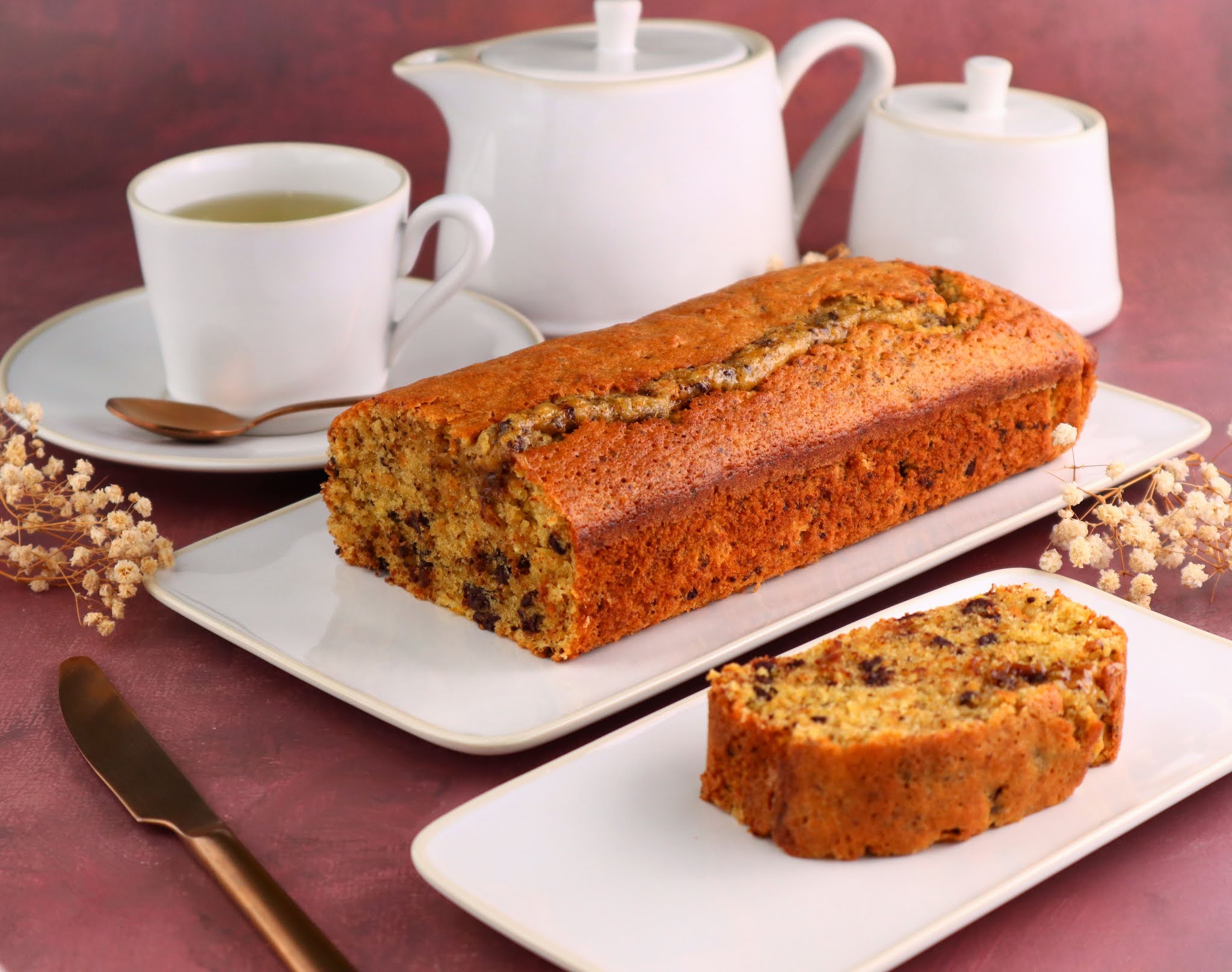 Bolo Húmido de Abóbora e Pepitas de Chocolate