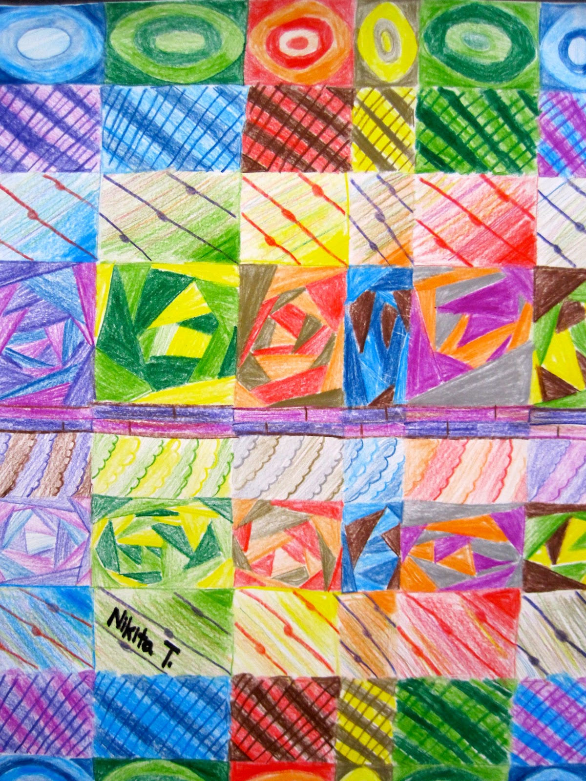 Pinewood Art: Grid Art 8th Grade