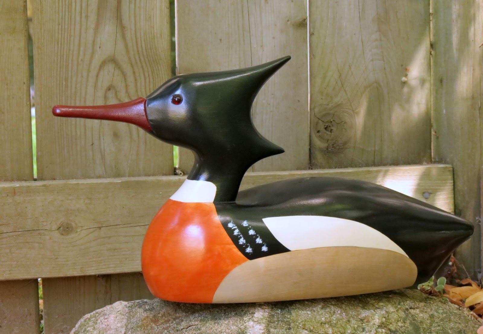 Jim Harkness carving, Red-breasted Merganser - Travels With Birds