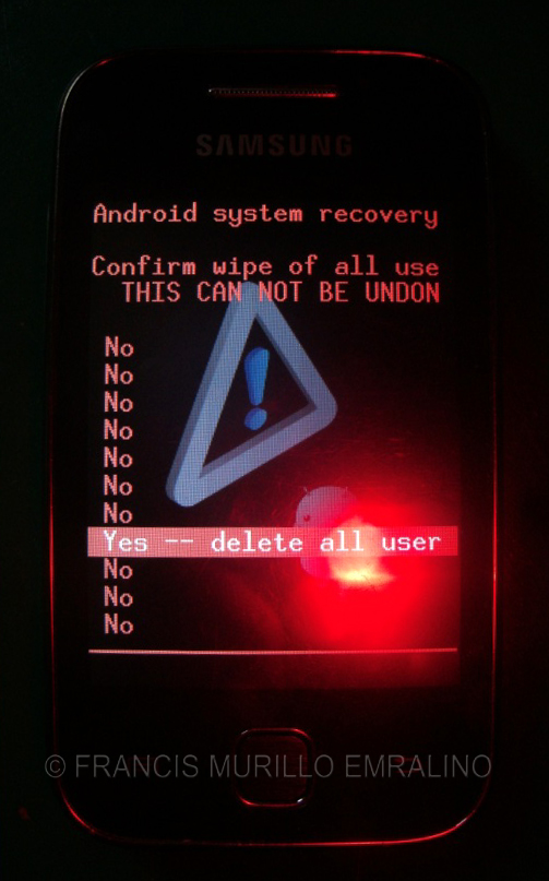 WellemYanes: How to Unlock / Reset Samsung Galaxy Y (GT-S5360) After Too Many Patterns Attempts