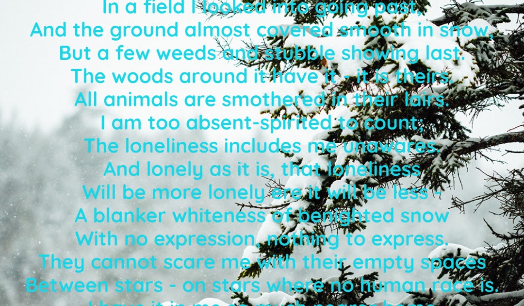 Desert Places By Robert Frost with Explanation