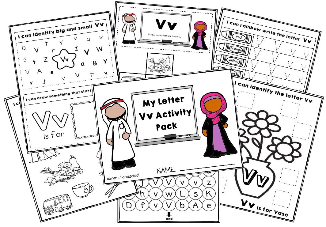 Iman's Homeschool ~ The Curriculum: Letter Vv Activity Pack