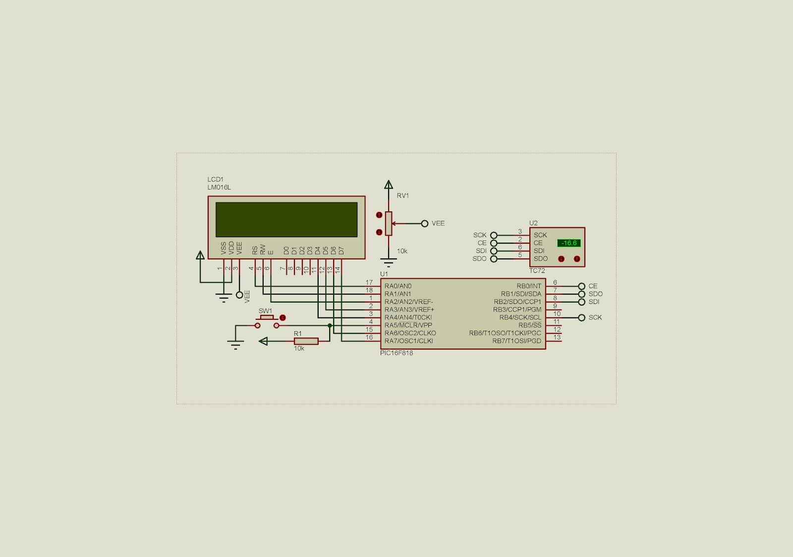 Learn Electronics And Embedded System Programming Pic16f818 Interfaces To Tc72 Spi Digital 1859