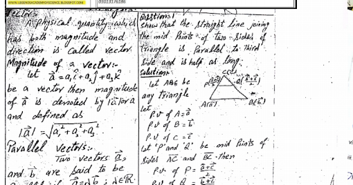 Vector Analysis - Legends Academy OF Science