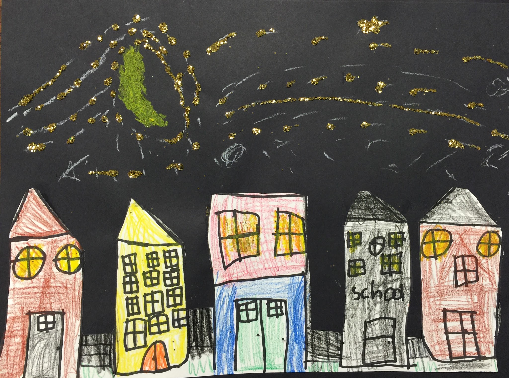 Mrs. Harris' art room: Starry Night 1st grade collage