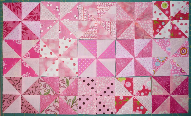 Quilting on the Crescent: Disappearing Pink Scraps