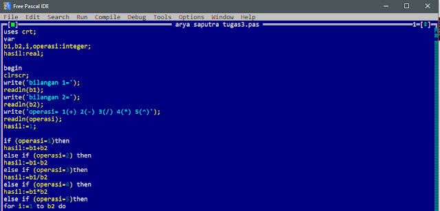 BELAJAR MEMBUAT PROGRAM KALKULATOR PADA PASCAL