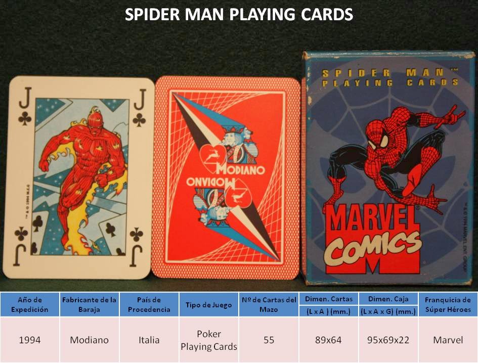 Cartas de Superheroes: SPIDER MAN PLAYING CARDS