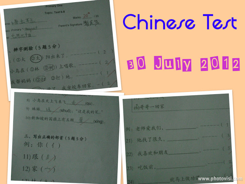 Lionel n Rachel: English & Chinese Test Paper & Results