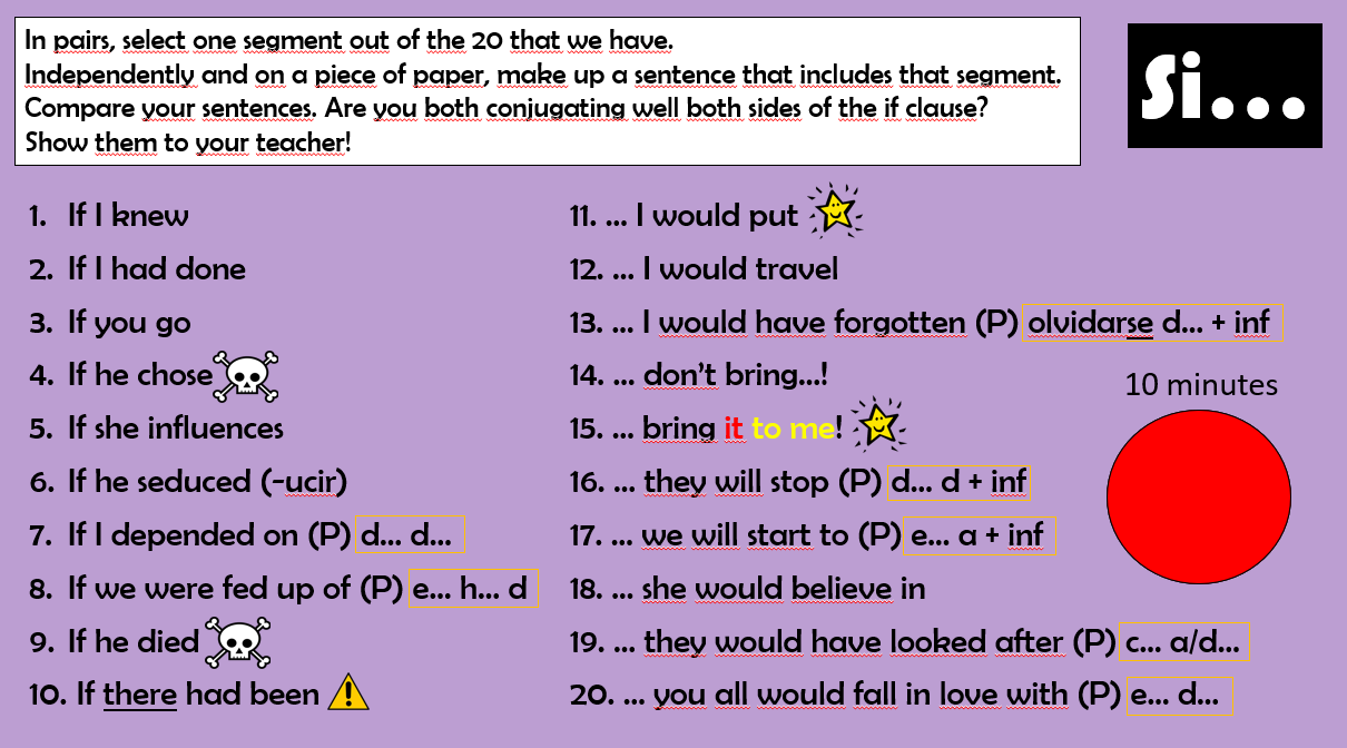 Spanish Hub: If clauses